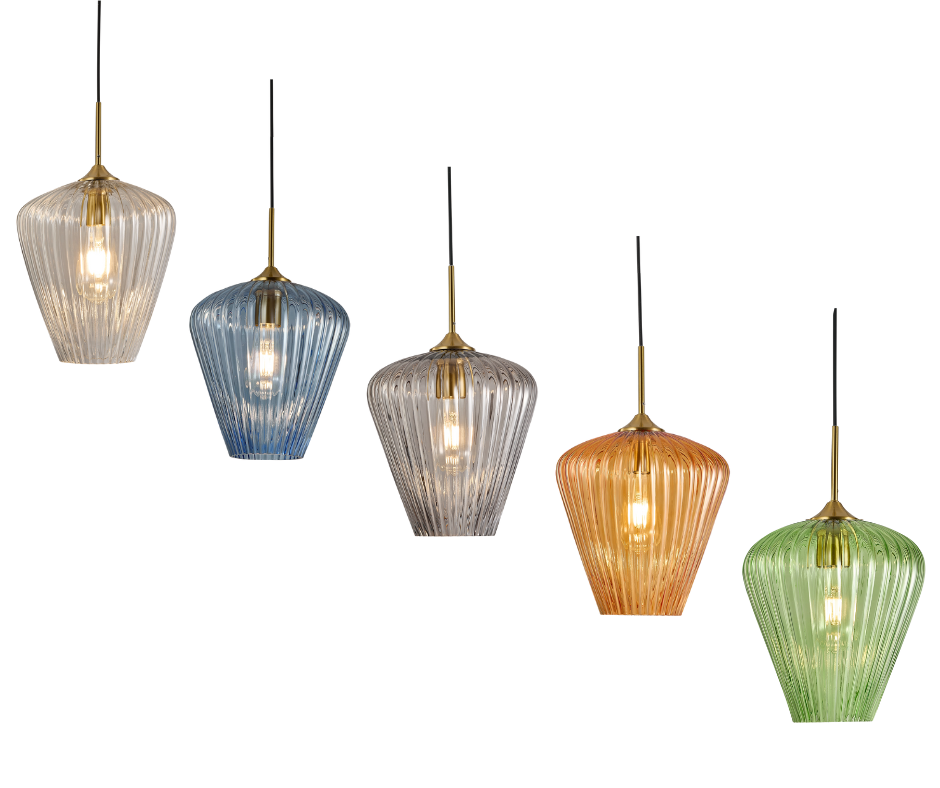 Calibo Ribbon Ribbed Glass Pendant